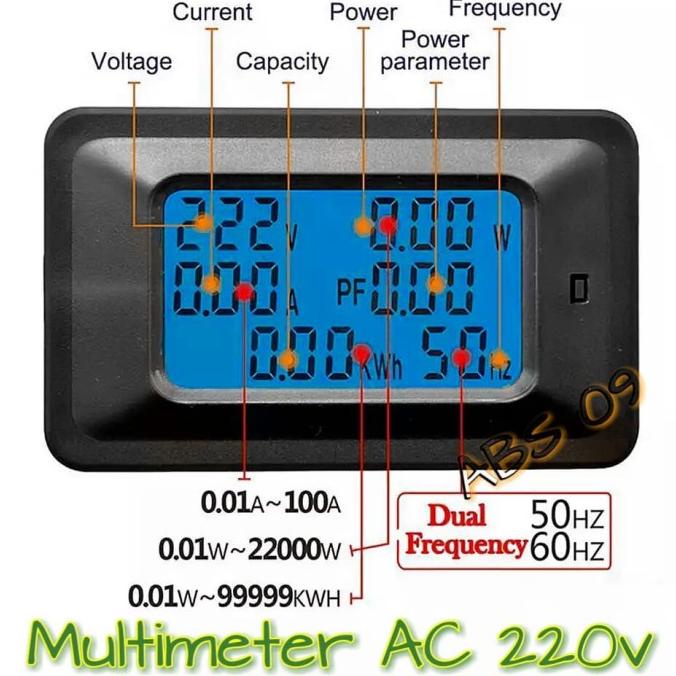 Jual Multimeter alat ukur pengukur kwh volt ampere meter frekuensi AC ...