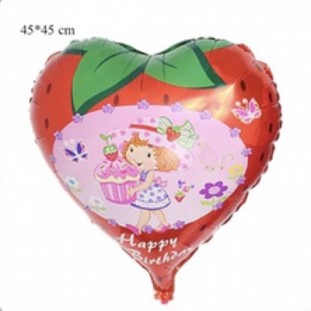 Jual Balon HBD happy birthday strawberry foil balloon | Shopee Indonesia