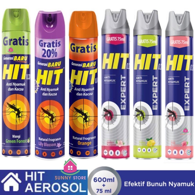 Jual Hit Aerosol Expert & Generasi Baru 675ml Aerosol Anti Nyamuk ...