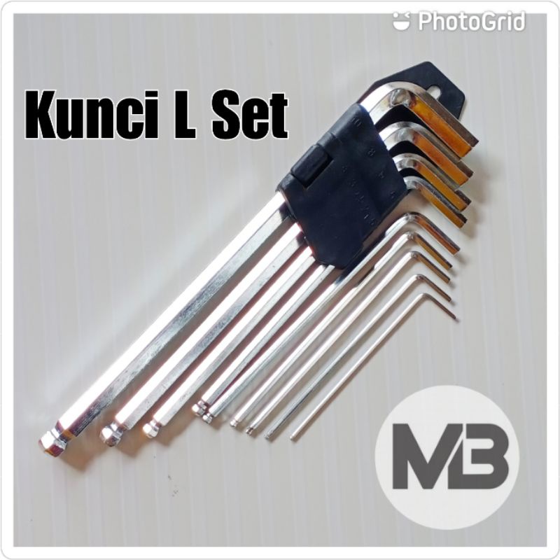 Jual Kunci L Hexagon Ballpoint Hex Key Wrench Set 9 Pcs Panjang ...
