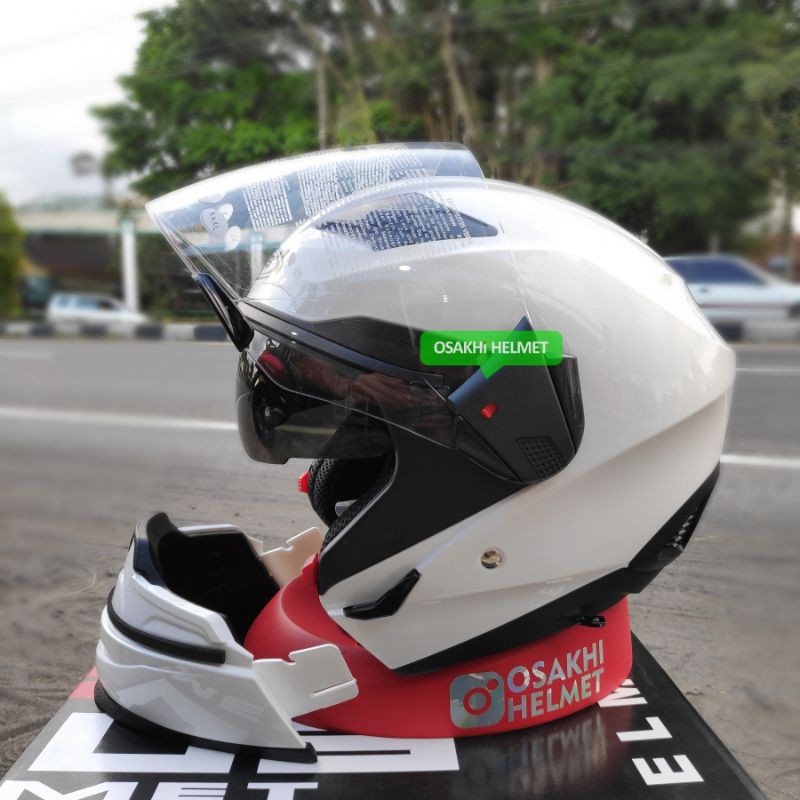 Jual Zeus ZS 611c White Helm Attachable Modular ZS611c Open Face dan ...