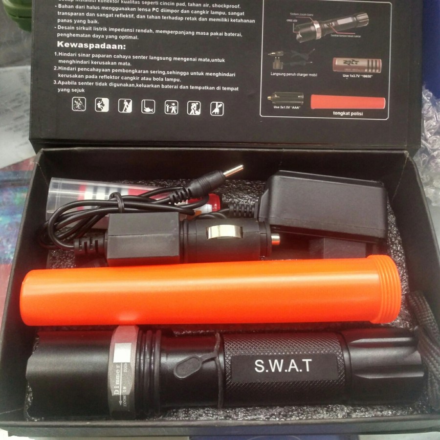 Jual Senter police SWAT magnet 88000W 1cone lalin LED ZXT-T8626 ...