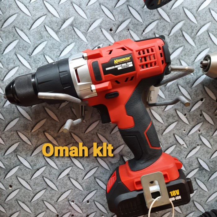 Jual krisbow cordless impact drill set bor recharge tanpa kabel 13mm ...