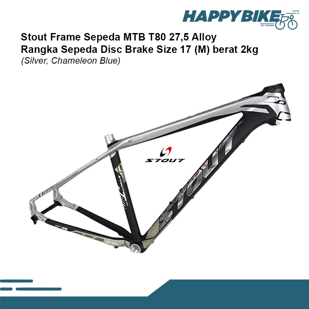 Jual HAPPY BIKE FRAME SEPEDA MTB STOUT T80 27,5" Size 17 Alloy ...