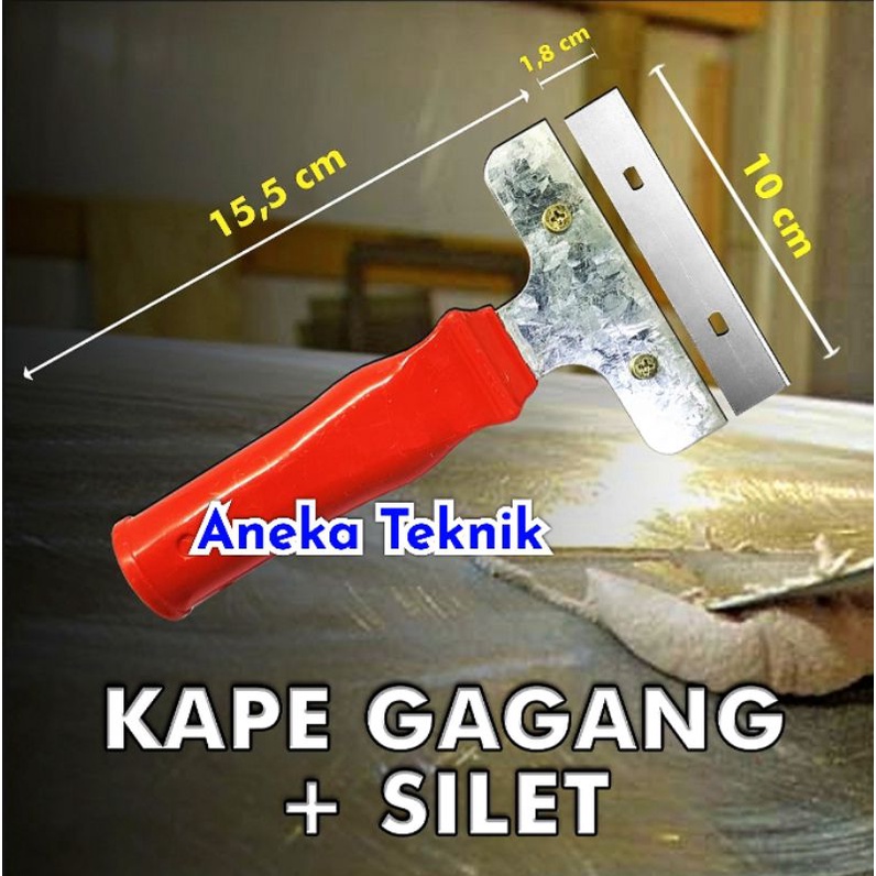 Jual Kape Gagang / Scraper / Pengerok Cat / Putty Knife 15.5 cm + SILET ...