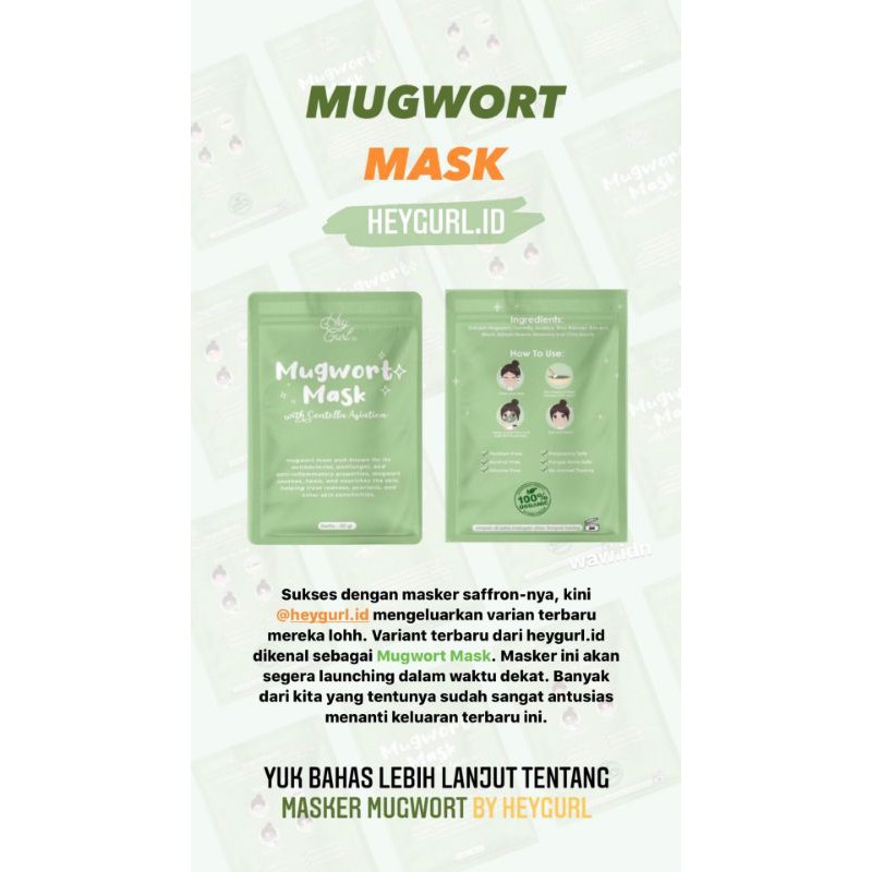Jual NEW‼️ MUGWORT MASK by HEYGURL.ID | Shopee Indonesia