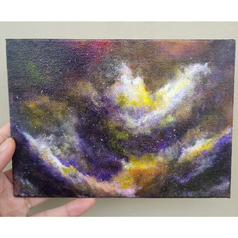 Jual Purple Galaxy | Lukisan canvas panel kecil (13x18) | Shopee Indonesia