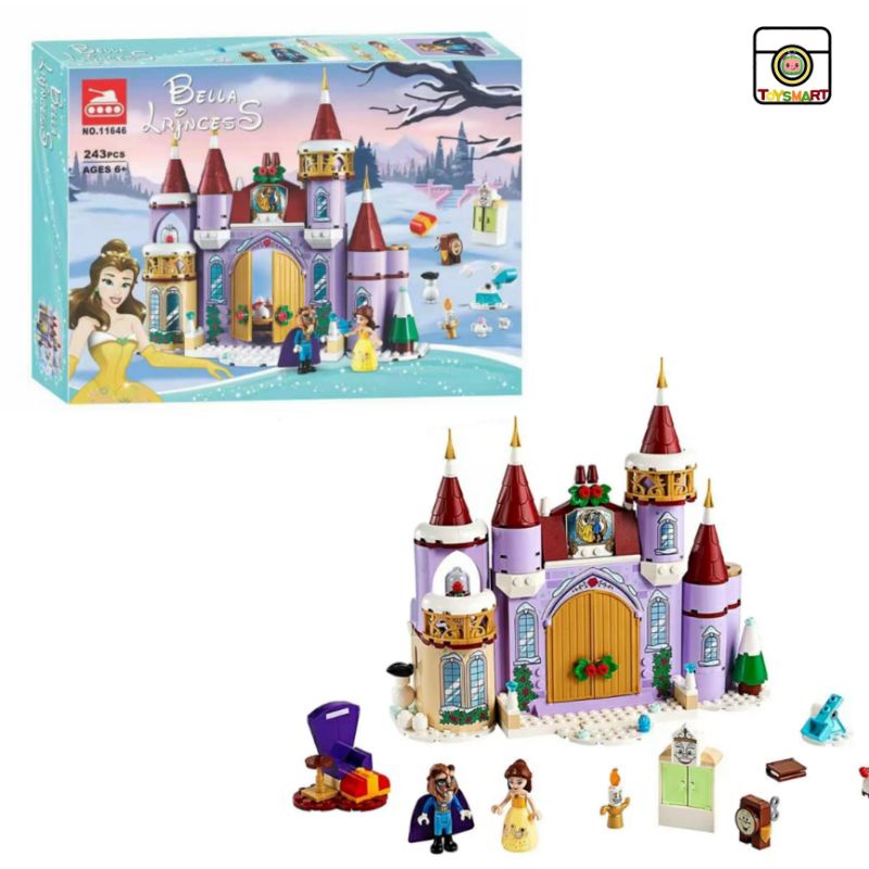 Jual Bricks Disney Princess Belle's castle winter selebration mainan ...