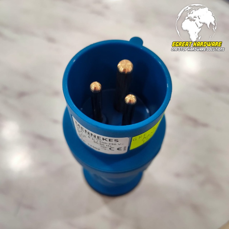Jual Male Connector Kabel 2P+E / IP54 Listrik MENNEKES 248 Water ...