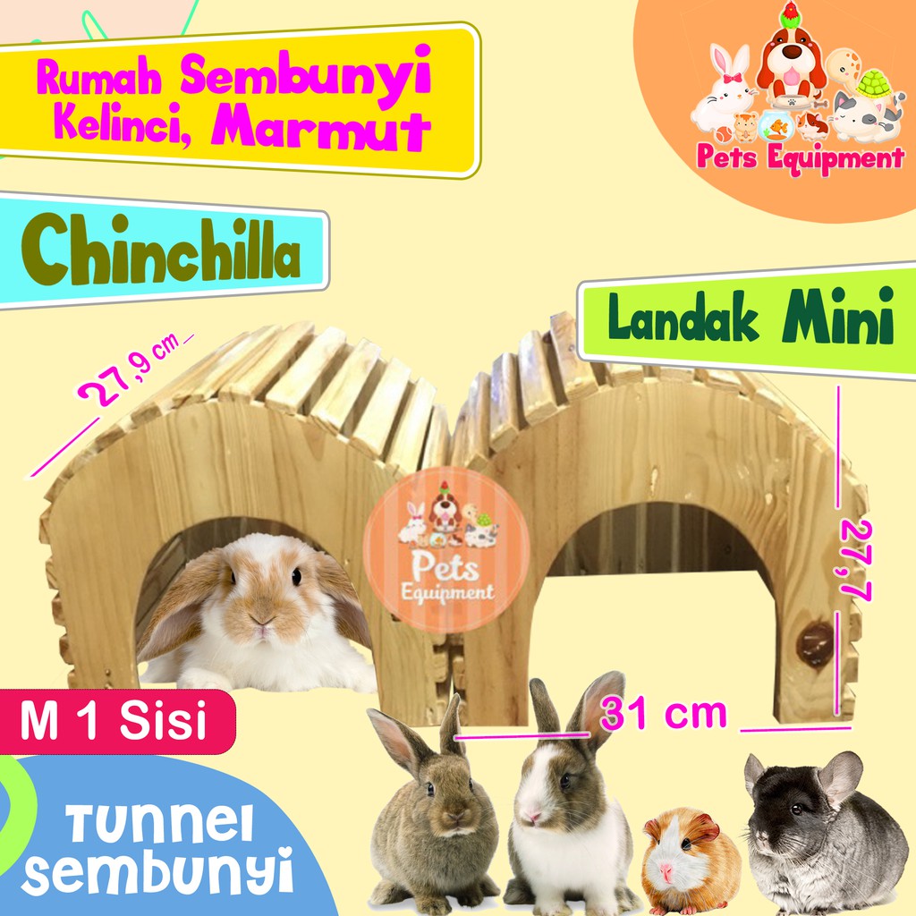 Jual Rumah kelinci / marmut/ tunnel kelinci / rabbit house size M ...