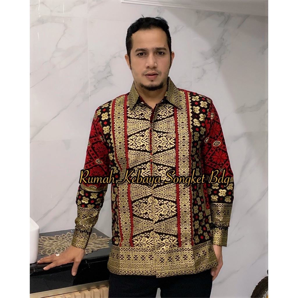 Jual KEMEJA MELISA MOTIF SONGKET PALEMBANG FULL PURING UNTUK COUPLE ...