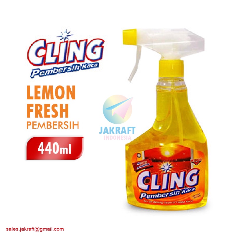 Jual (1 Botol) Cairan Pembersih Kaca CLING Botol Spray 440 ml Pouch Isi ...