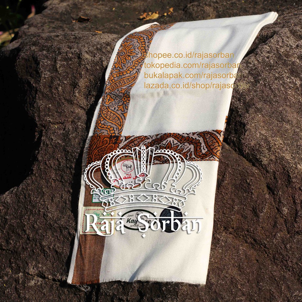 Jual Sorban Kashmiri Putih Gading Made In India - Sorban Panjang ...