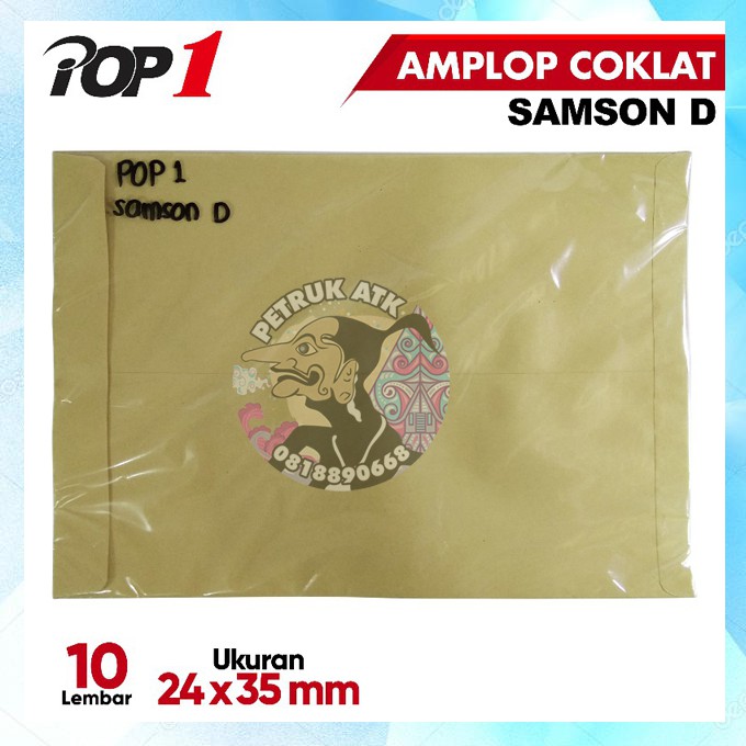 Jual [PAK] AMPLOP COKLAT SAMSON D UKURAN 24 X 35 CM TANPA TALI DAN LEM ...