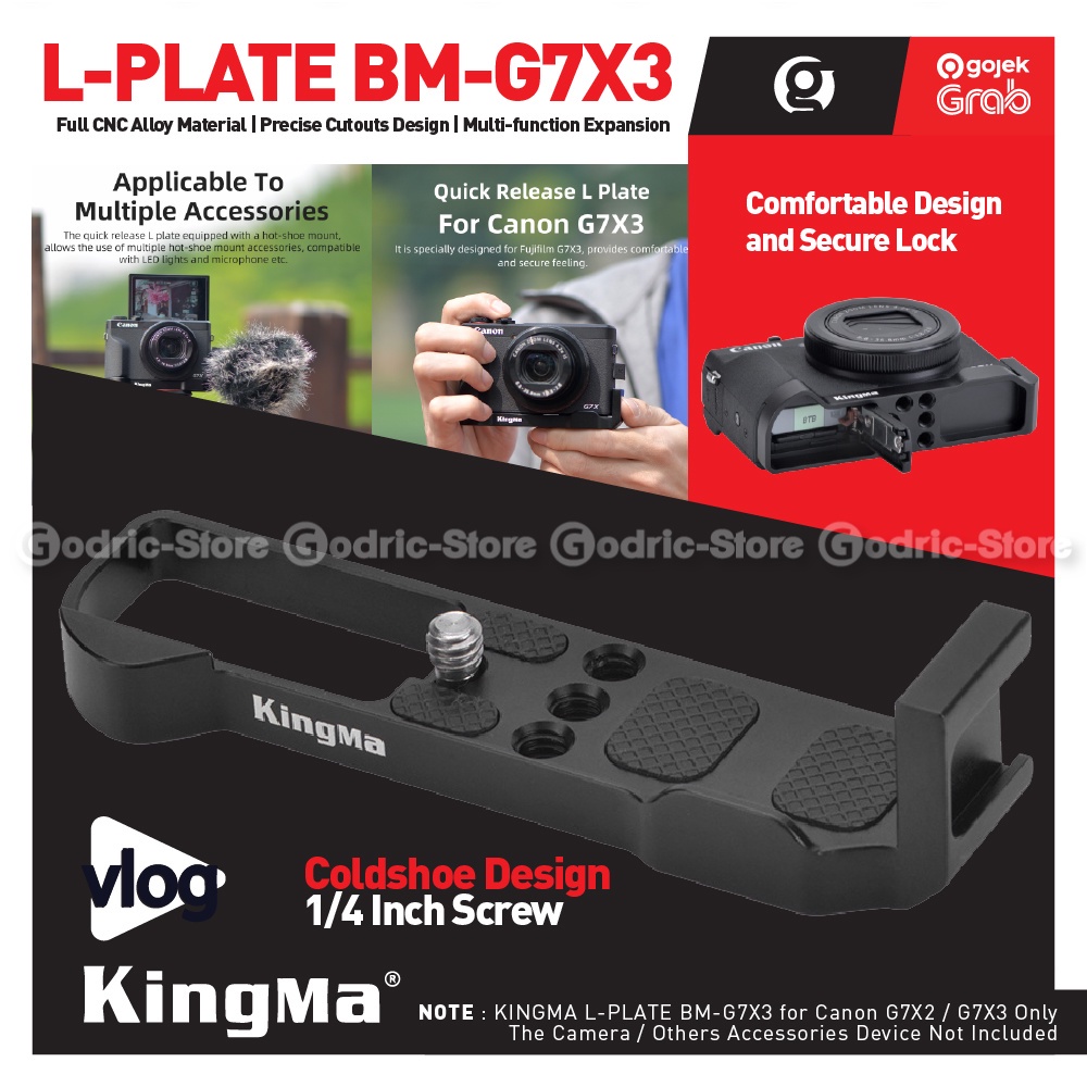 Jual KingMa BM-G7X3 L Plate Bracket for Canon G7X Mark II III G7X3 GTX2 ...