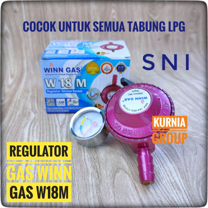 Jual WINN GAS W18M Regulator Gas LPG Dengan jarum Meter SNI Aman Kepala ...