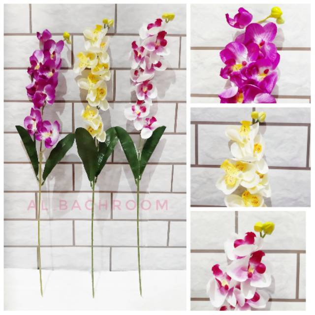 Jual BUNGA ANGGREK ARTIFICIAL K8 B8007 DAUN ANGGREK PLASTIK BUNGA ...