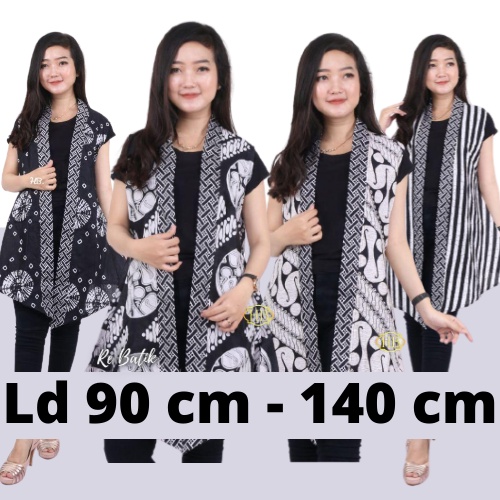 Jual Vest Outer monokrom - RE BATIK - S M L XL XXL 3XL 4XL ld 90-140 cm ...