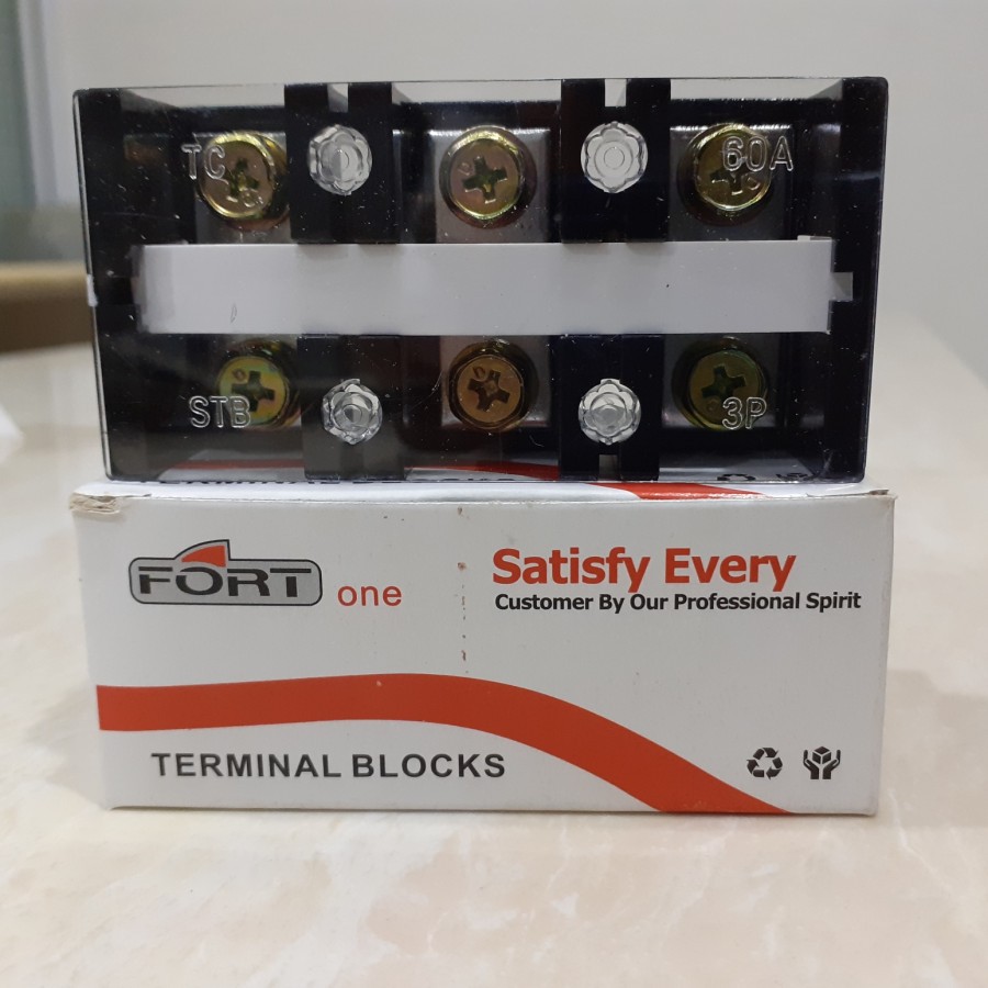 Jual Terminal Block TC-1003 / TC1003 3 Pole 100A Fort | Shopee Indonesia