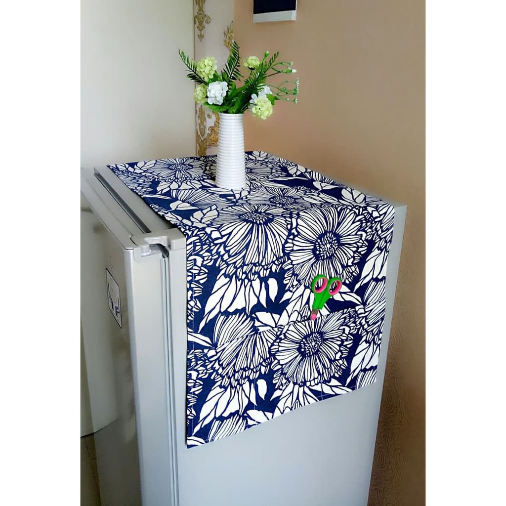 Jual Tutup Kulkas Bahan Kanvas Bunga | Sarung Kulkas | Taplak Kulkas ...