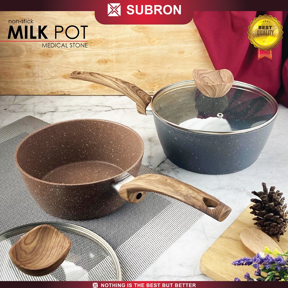 Jual SUBRON Milk Pot Panci Susu 18cm 20cm Teflon Anti Lengket Pan Kuah ...