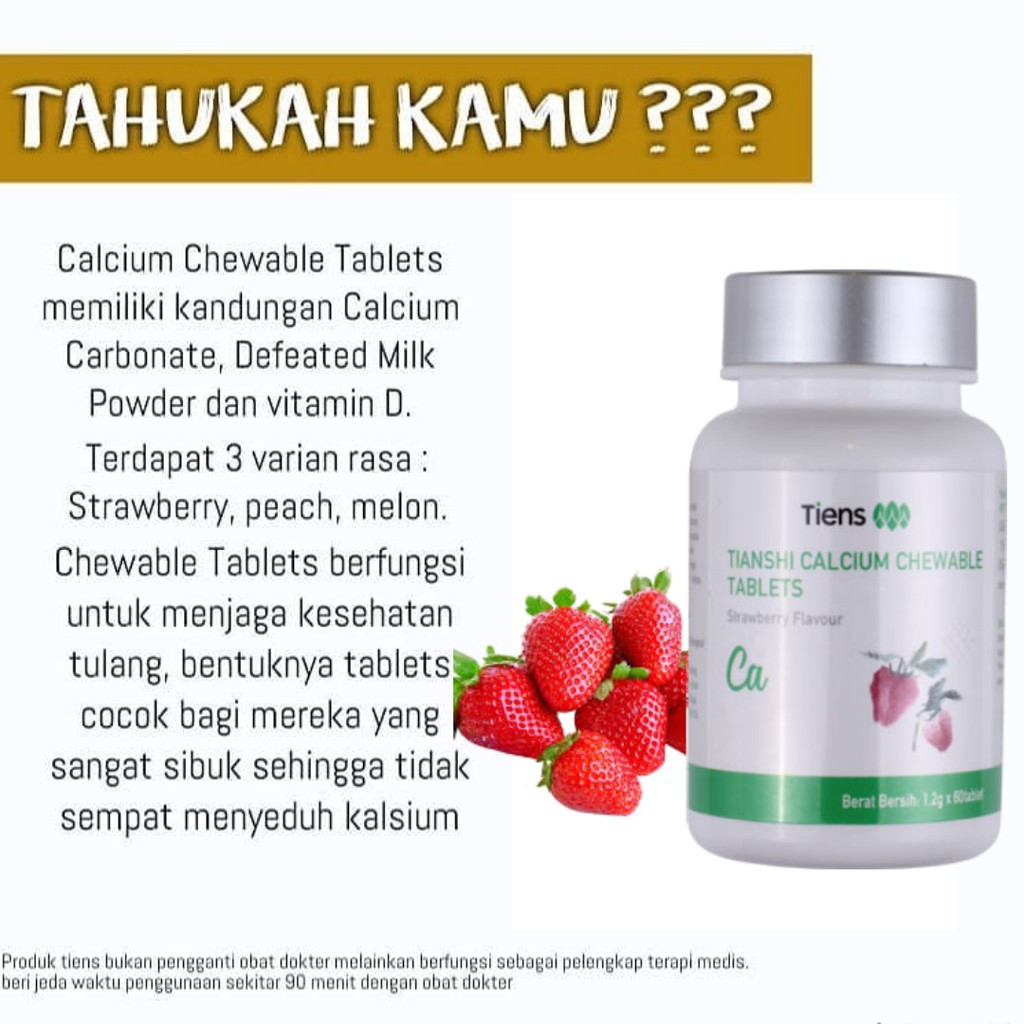 Jual Tiens / Tianshi Calcium Chewable Tablets | Kalsium Tablet Hisap ...