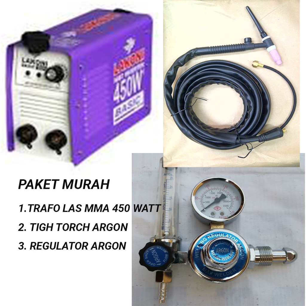 Jual Paket Las Argon dengan mesin Lakoni Basic 450watt 120A MMA ...