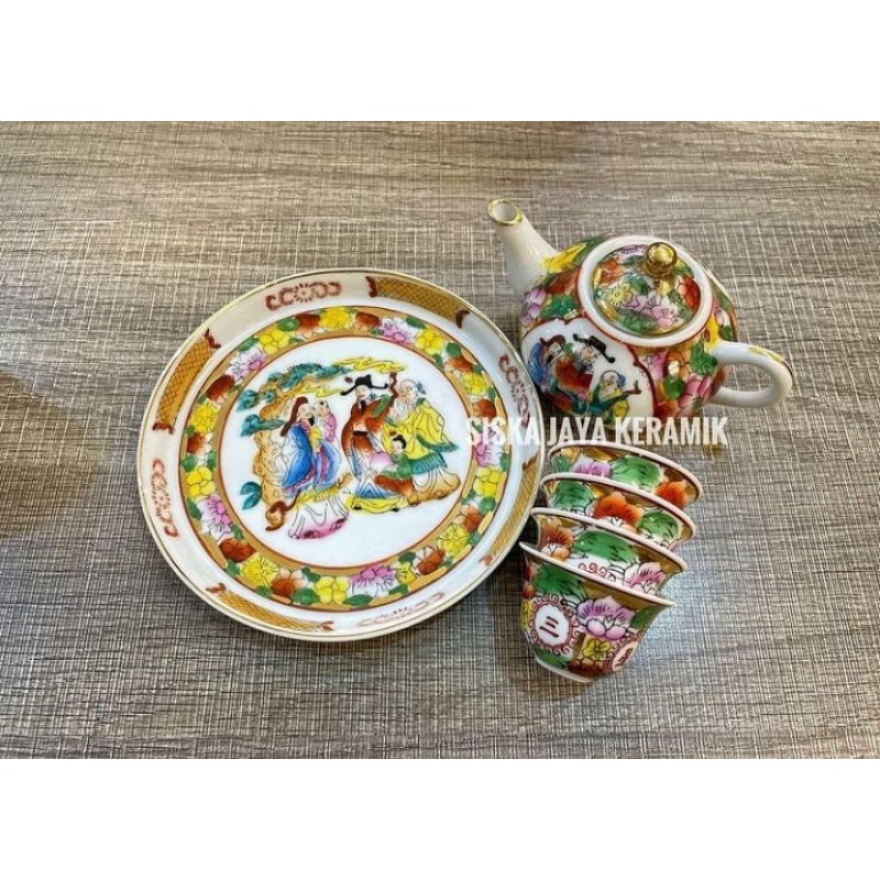 Jual tea set seribu bunga tea set family rose tea set keramik antik tea ...