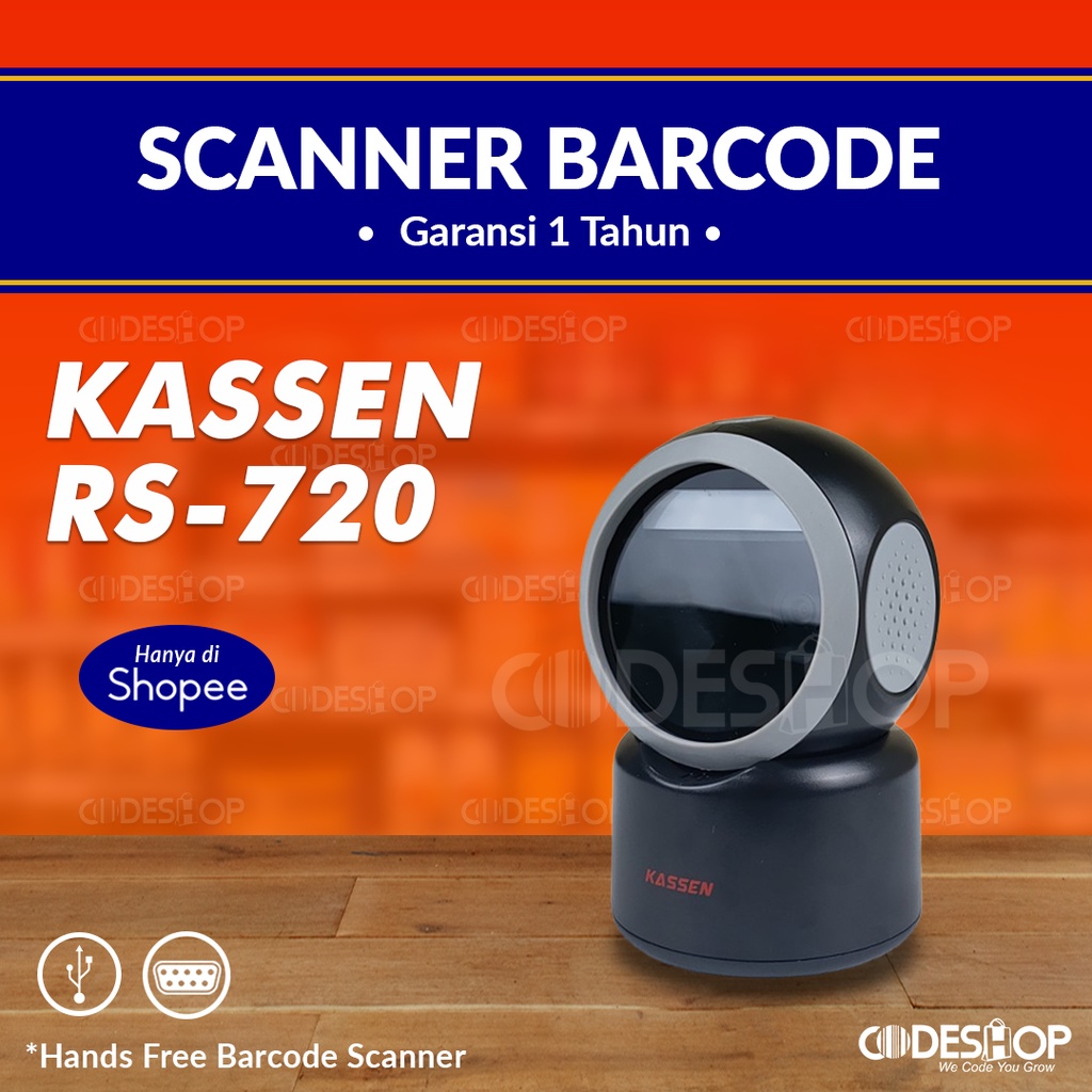 Jual Kassen RS-720 Scanner Barcode Omni Directional RS720 | Shopee Indonesia