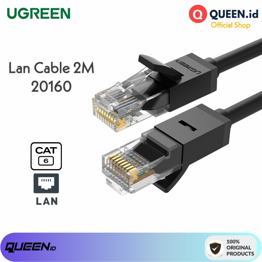Jual UGREEN 20160 KABEL Ethernet - Internet RJ45 LAN CAT6 2M 200cm ...