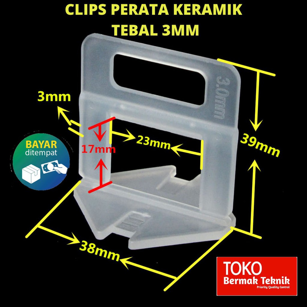 Jual Alat Perata Keramik 100 PCS Clips Klip 3mm nat keramik - alat ...