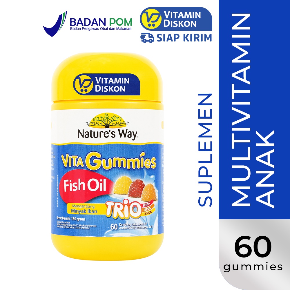 Jual NATURE'S WAY VITA GUMMIES FISH OIL TRIO FOR KIDS 60GUM BPOM ...