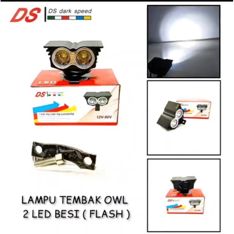 Jual LAMPU TEMBAK SOROT OWL 2 LED BAHAN BESI FLASH UNIVERSAL | Shopee ...