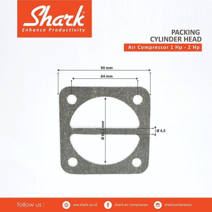 Jual Shark Packing Cylinder Head kompresor 1 Hp dan 2 Hp | Shopee Indonesia