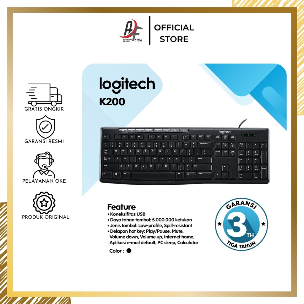 Jual Keyboard Logitech K200 USB Wired Original | Shopee Indonesia