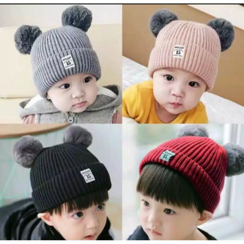Jual KUPLUK BAYI MODEL POMPOM PREMIUM POM02 RAJUT UNISEX | Shopee Indonesia