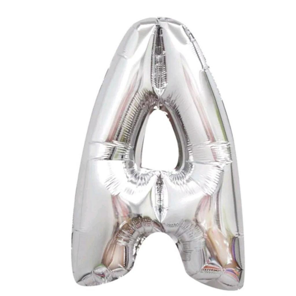 Jual Balon Foil Huruf Silver ± 40Cm Ballon Foil Abjad Alphabet Polos ...