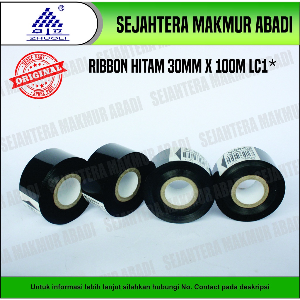 Jual 30mm x 100m LC1* Ribbon Tape 30x100 LC1* Hot Stamping Foil Merk ...