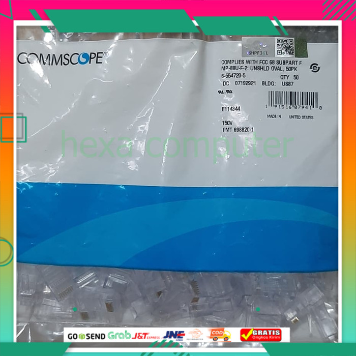 Jual Eceran RJ 45 Commscope AMP Cat 5 ORiGINaL | Shopee Indonesia