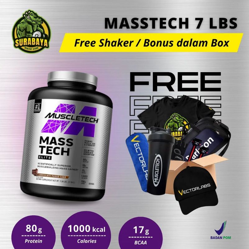 Jual Muscletech Mass Tech 6 Lbs BPOM Masstech Protein Gainer Weight Gain Penambah Berat Badan BB ...