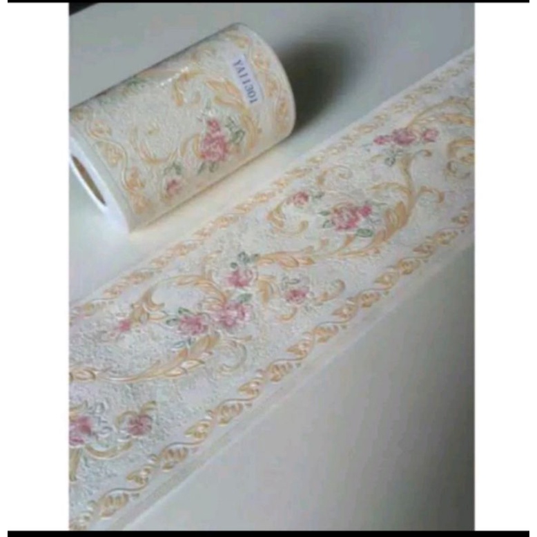 Jual LIST WALLPAPER FOAM/STICKER LIST BORDER PREMIUM MOTIF BUNGA 10CM X ...