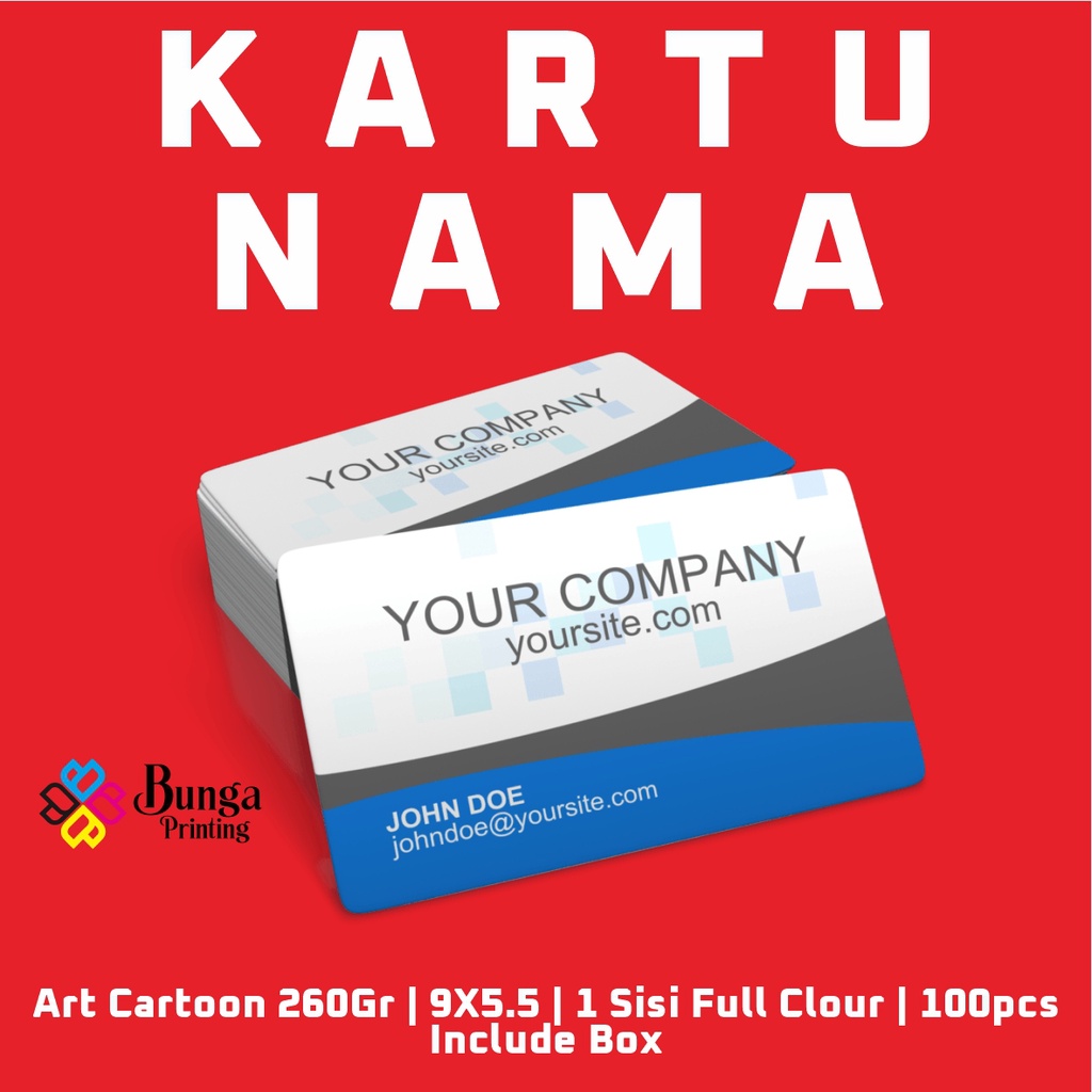 Jual KARTU NAMA FREE DESIGN (LAMINASI DOFF/GLOSSY) BAHAN ART CARTON 260 ...
