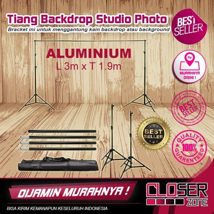 Jual Taff STUDIO Tiang Stand Backdrop BS-300 - Bracket 3M for Foto ...