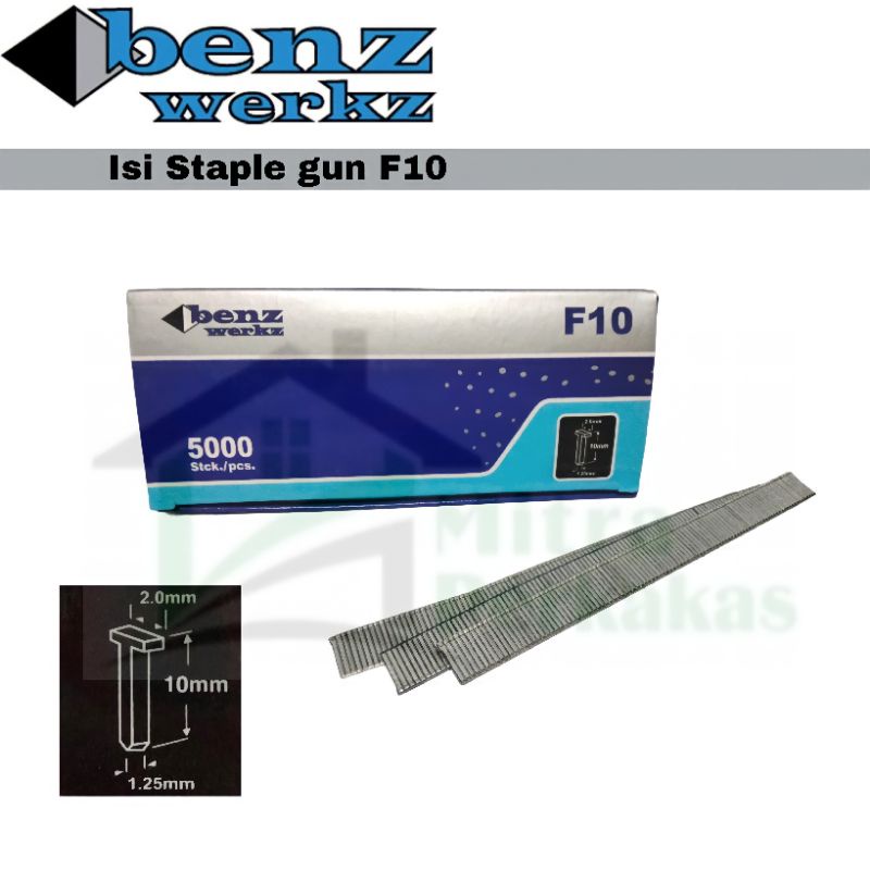 Jual Isi Refill Staples BENZ F10 Staples Mesin Paku Tembak Angin Isi ...