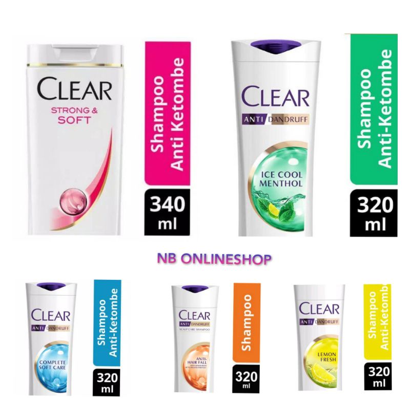 Jual CLEAR SHAMPOO ANTI KETOMBE 300ML/ 300Ml (STRONG & SOFT) | Shopee Indonesia