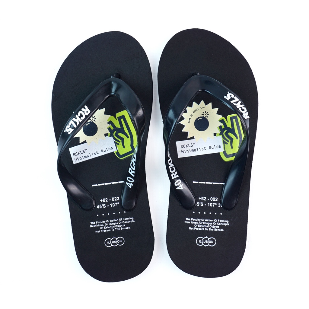 Jual RCKLS. Sandal Spon Distro Bomb black | Sendal Jepit Distro ...