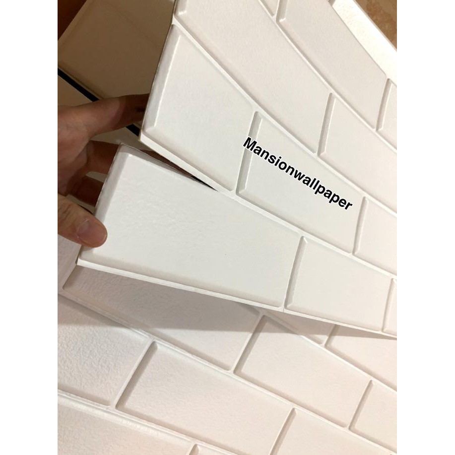 Jual New Wallpaper Dinding Sticker Foam 3D Batu Bata Putih 1Mx30Cm Tipe ...