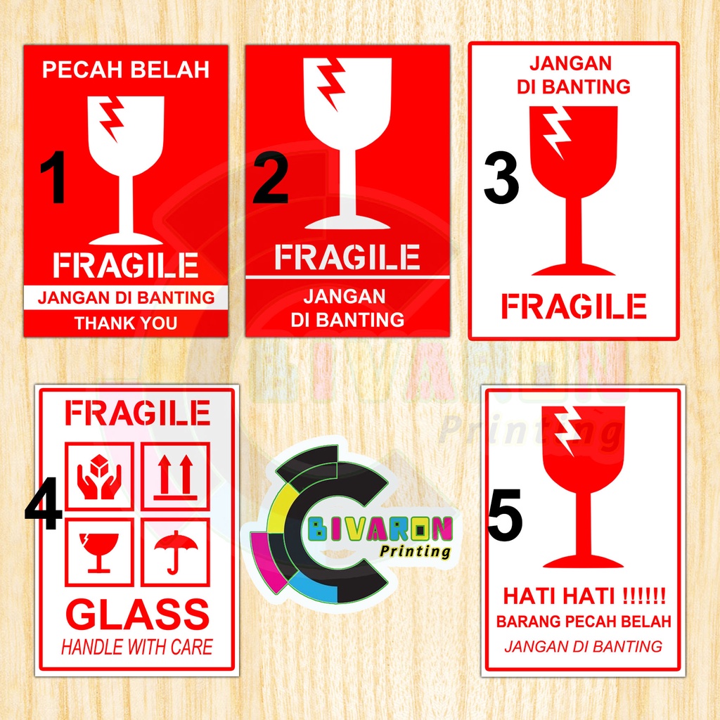 Jual Stiker fragile/label/stiker peringatan 8x6cm 100pcs | Shopee Indonesia