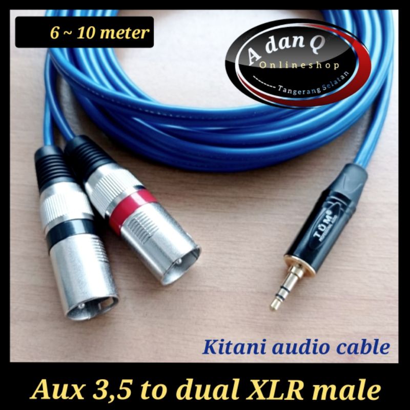 Jual Kabel Aux 3,5 mm to dual xlr male kabel kitani 6 sampai 10 meter ...
