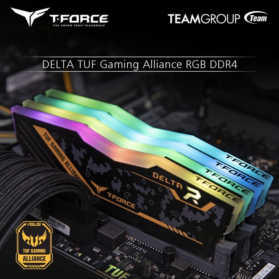 RAM TeamGroup T-FORCE Delta TUF Gaming Alliance RGB 16GB (8GB*2) DDR4 3200MHz